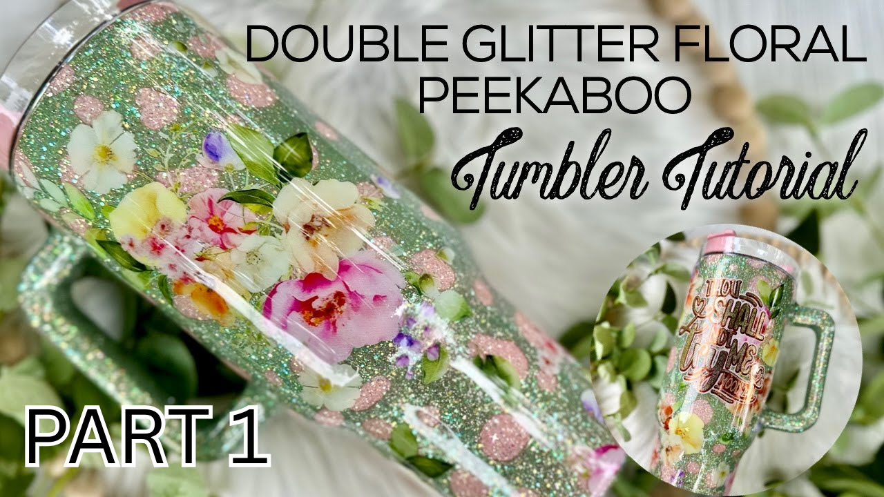 Beginner crafters are surprised by this peekaboo tumbler step, part 1