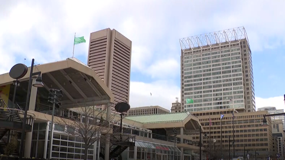 Baltimore's Inner Harbor sees Sheraton Hotel and Morton's The ...