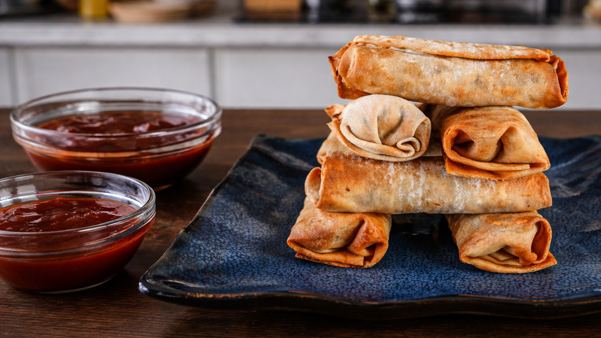 How to make air fried BBQ egg rolls with leftovers?