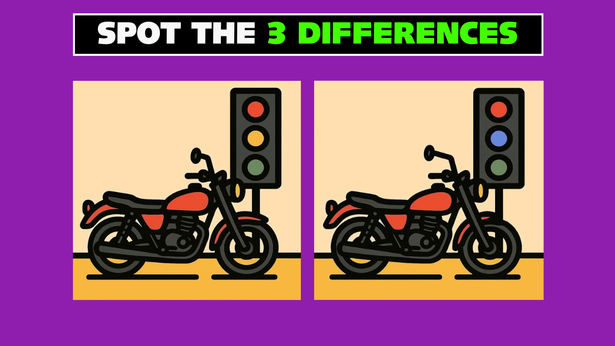 Test your attention: Spot the 3 differences between the bike images!
