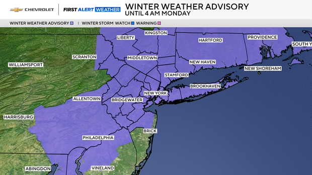 Snow winds down in New York City. Map shows totals throughout the Tri ...