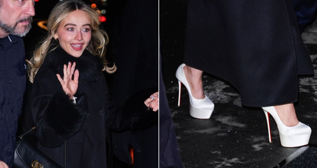 Sabrina Carpenter takes the white shoe trend sky-high with Louboutin ...