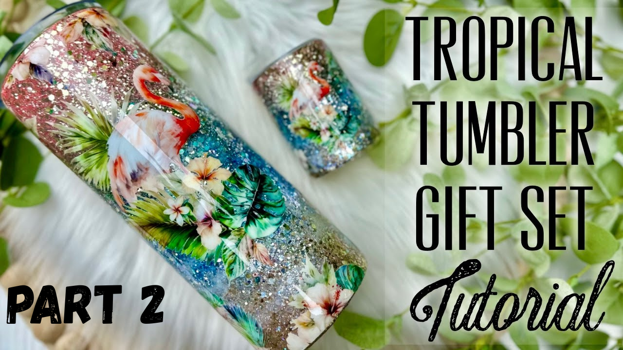 The first step to making a tropical glitter tumbler: most tutorials ...