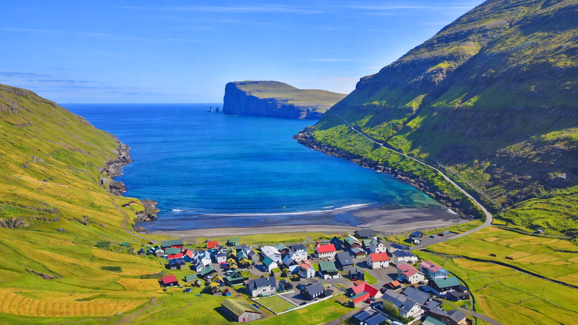 The natural beauty of the Faroe Islands from above