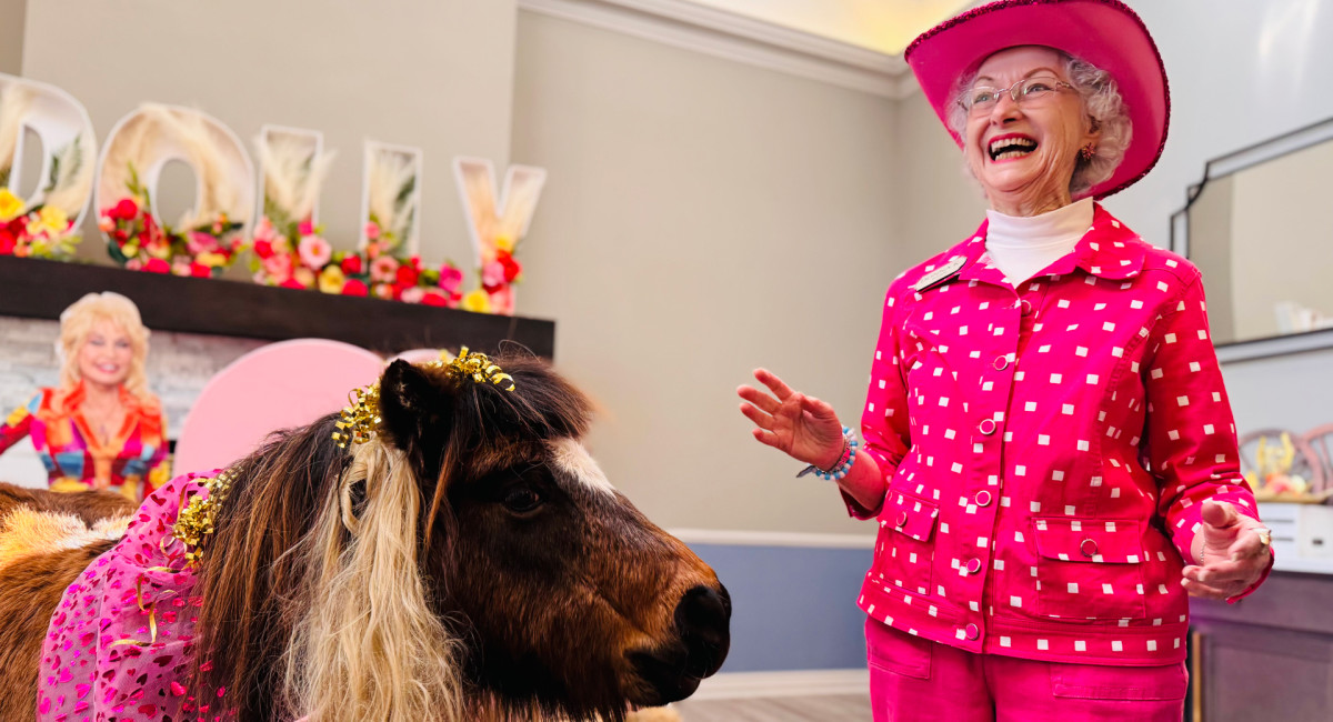 Seniors are celebrating Dolly Parton's 80th birthday—with a pony in a wig