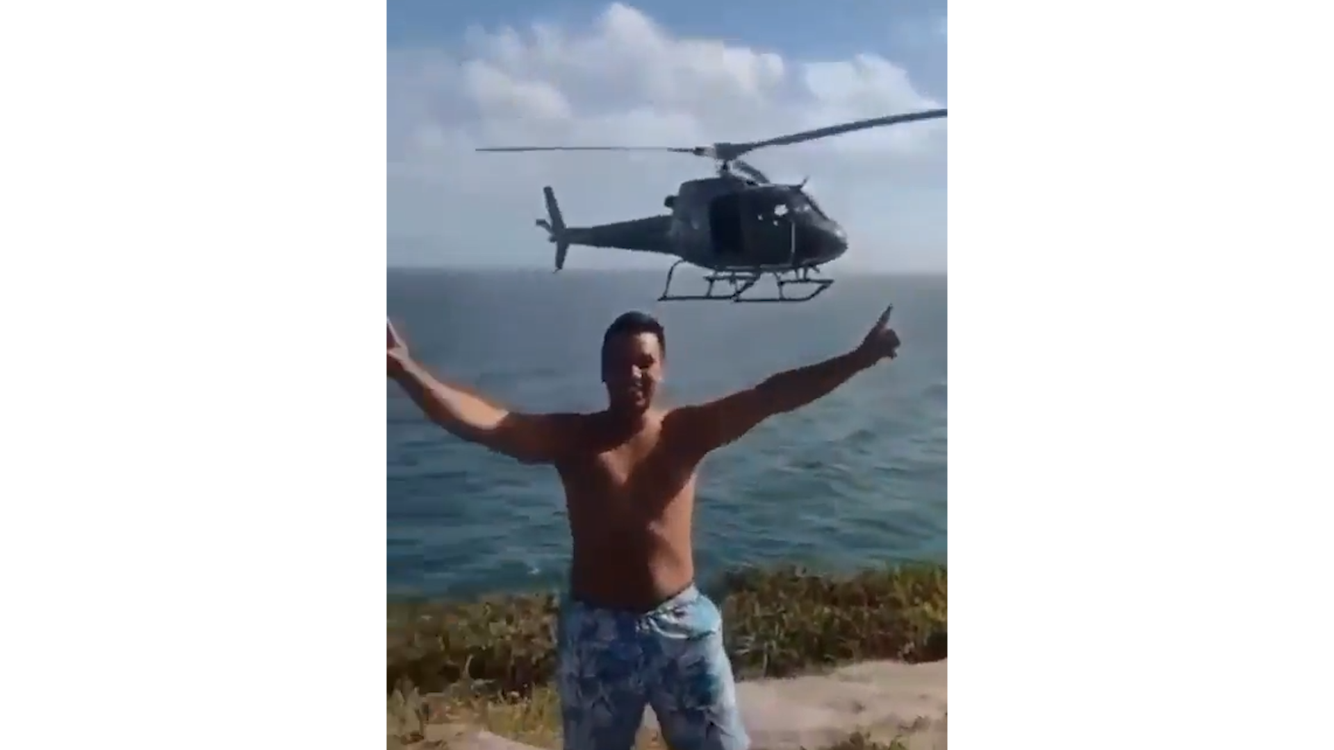 A helicopter pilot makes it possible for a man to get the photo of his life