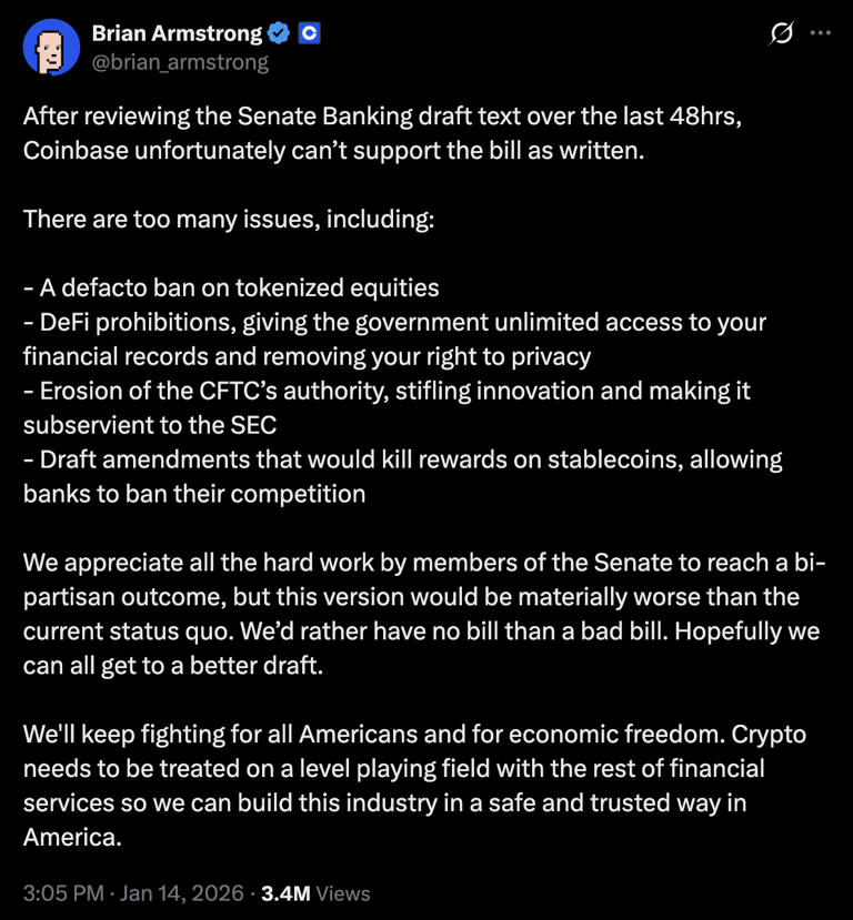 The CLARITY Act stalling is positive for the crypto industry: Analyst