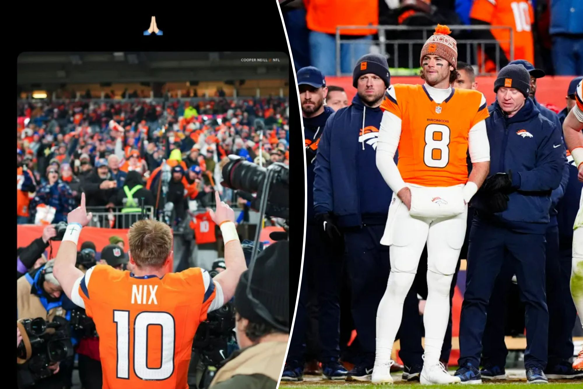 Jarrett Stidham’s wife reacts to Bo Nix’s devastating Broncos playoff ...