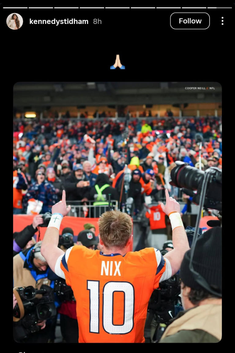 Jarrett Stidham’s wife reacts to Bo Nix’s devastating Broncos playoff ...