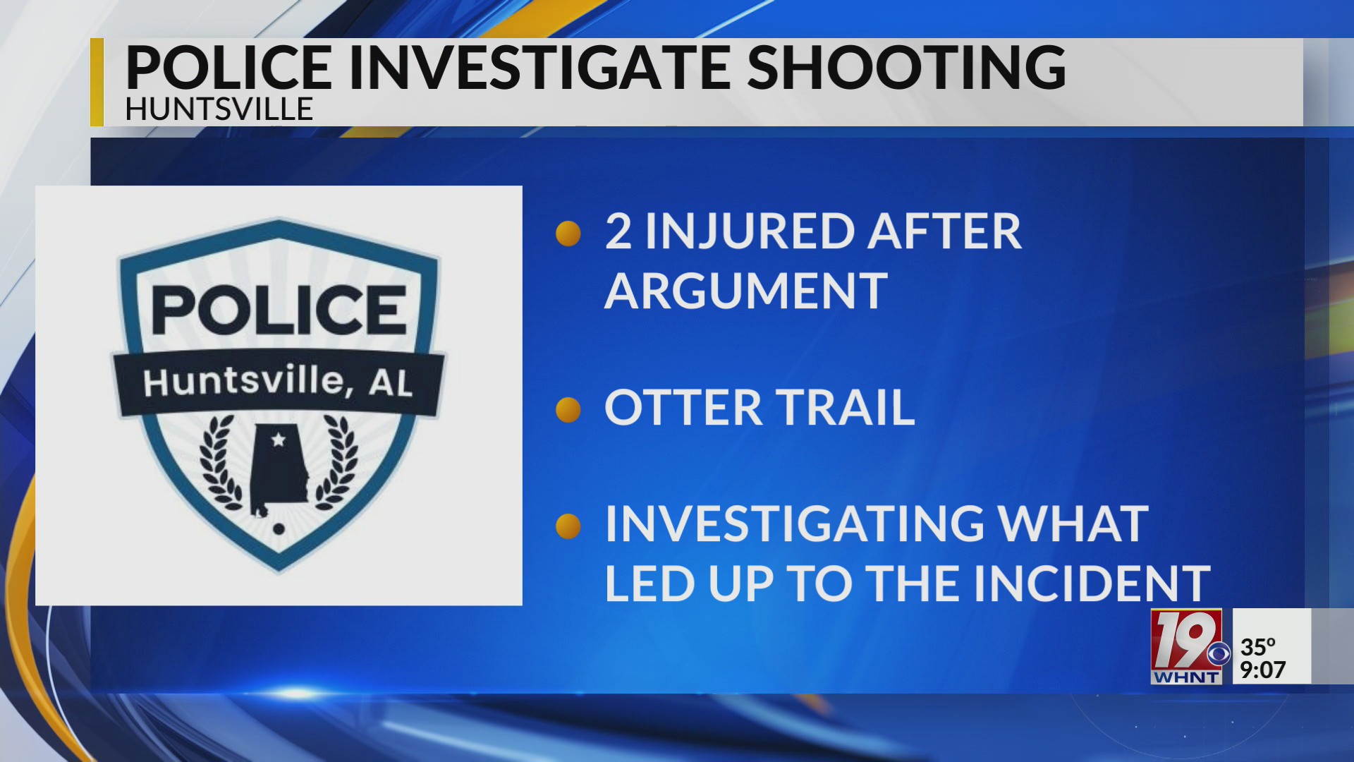 Huntsville police investigating Friday shooting | Jan. 17, 2026 | News ...