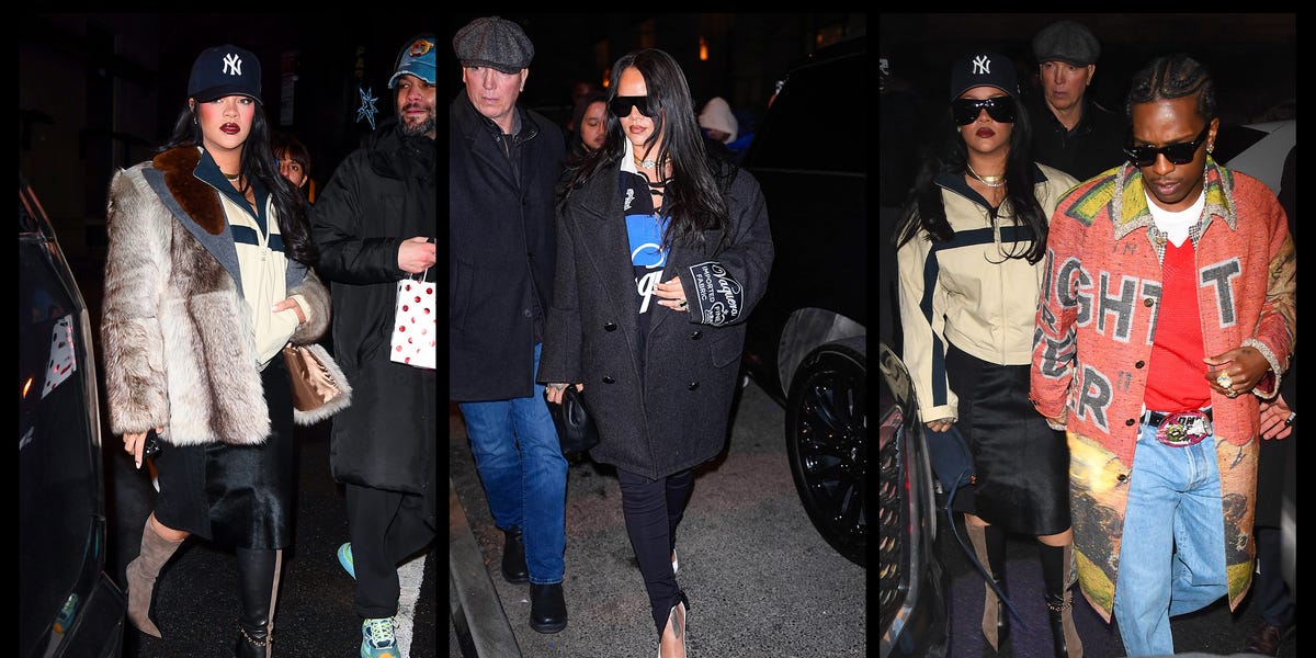 Rihanna wraps up her weekend style streak in two-tone leather-and-suede ...