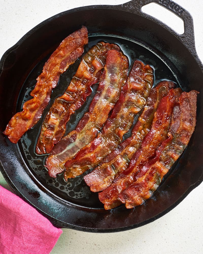 Next time you cook bacon, add 1/4 cup of this to your pan (it works ...