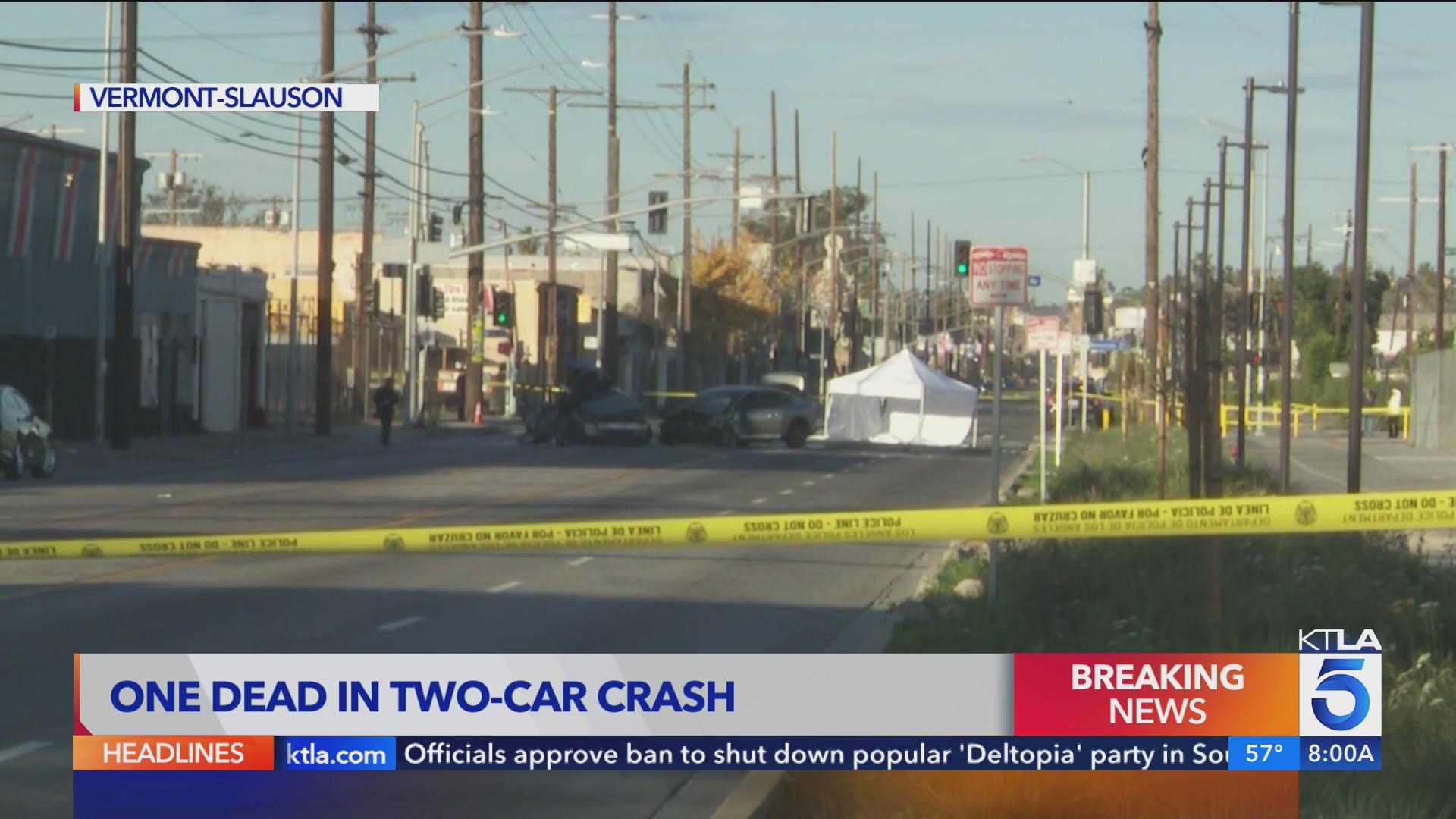 1 killed, 1 in critical condition after 2 car crash in Vermont-Slauson
