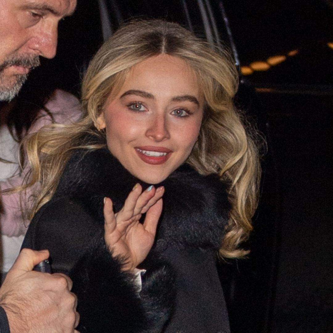 Sabrina Carpenter pairs two It-girl coat trends with sky-high platforms