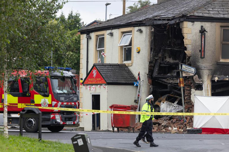 Search for potential casualties after pub ravaged by fire