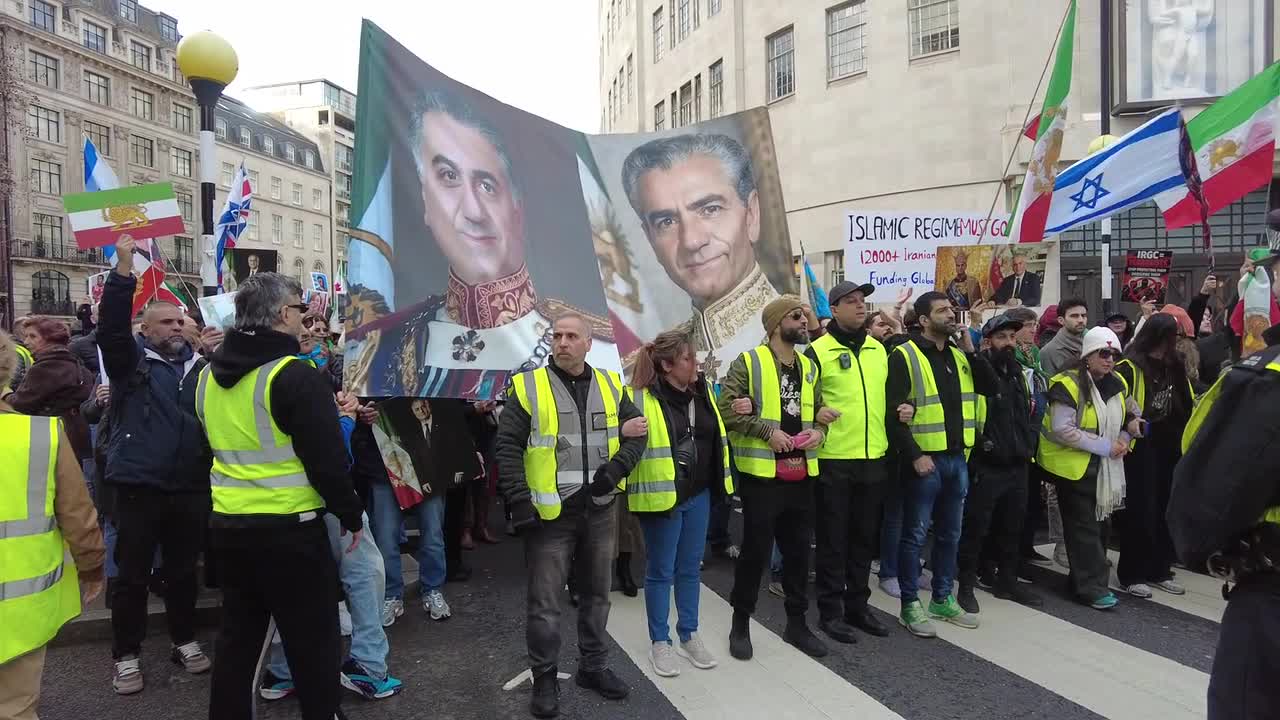 Anti-Iran protestors allege that BBC News Persian TV is working for the ...