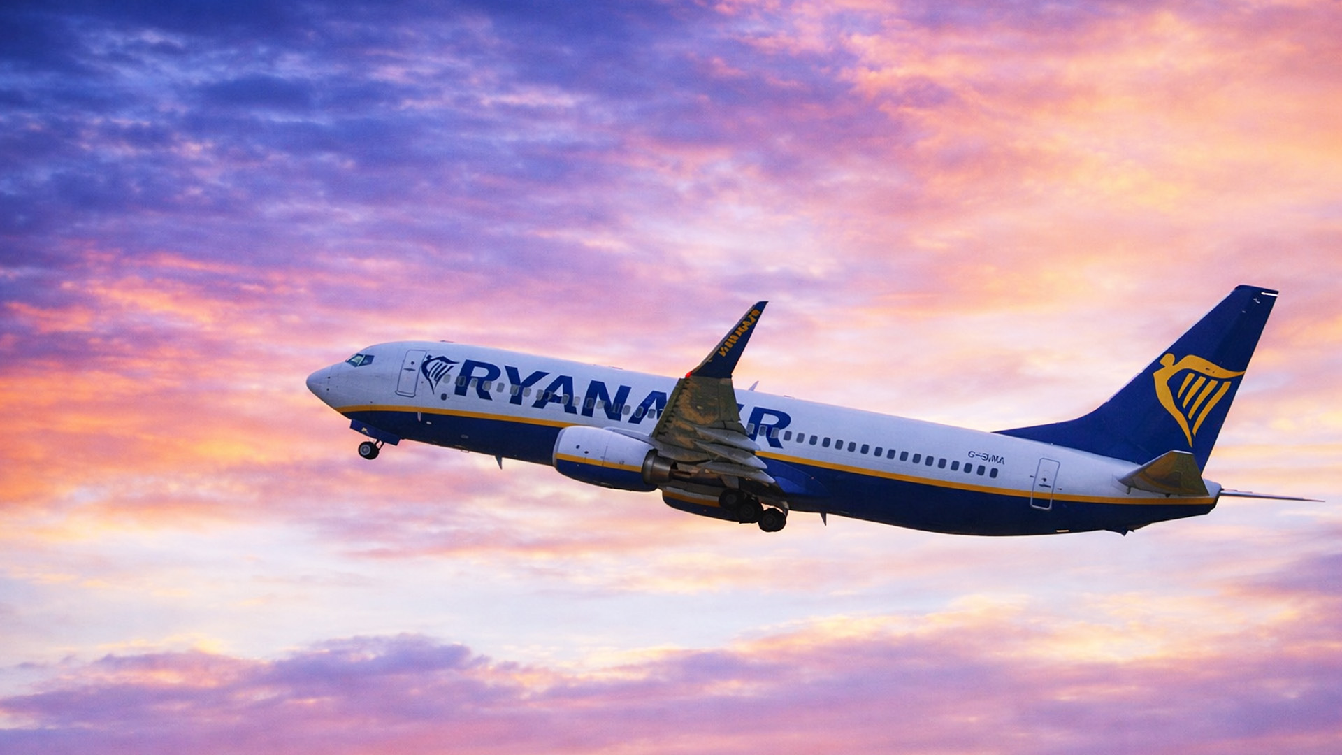 Evening plane departures with sunset skies caught on camera
