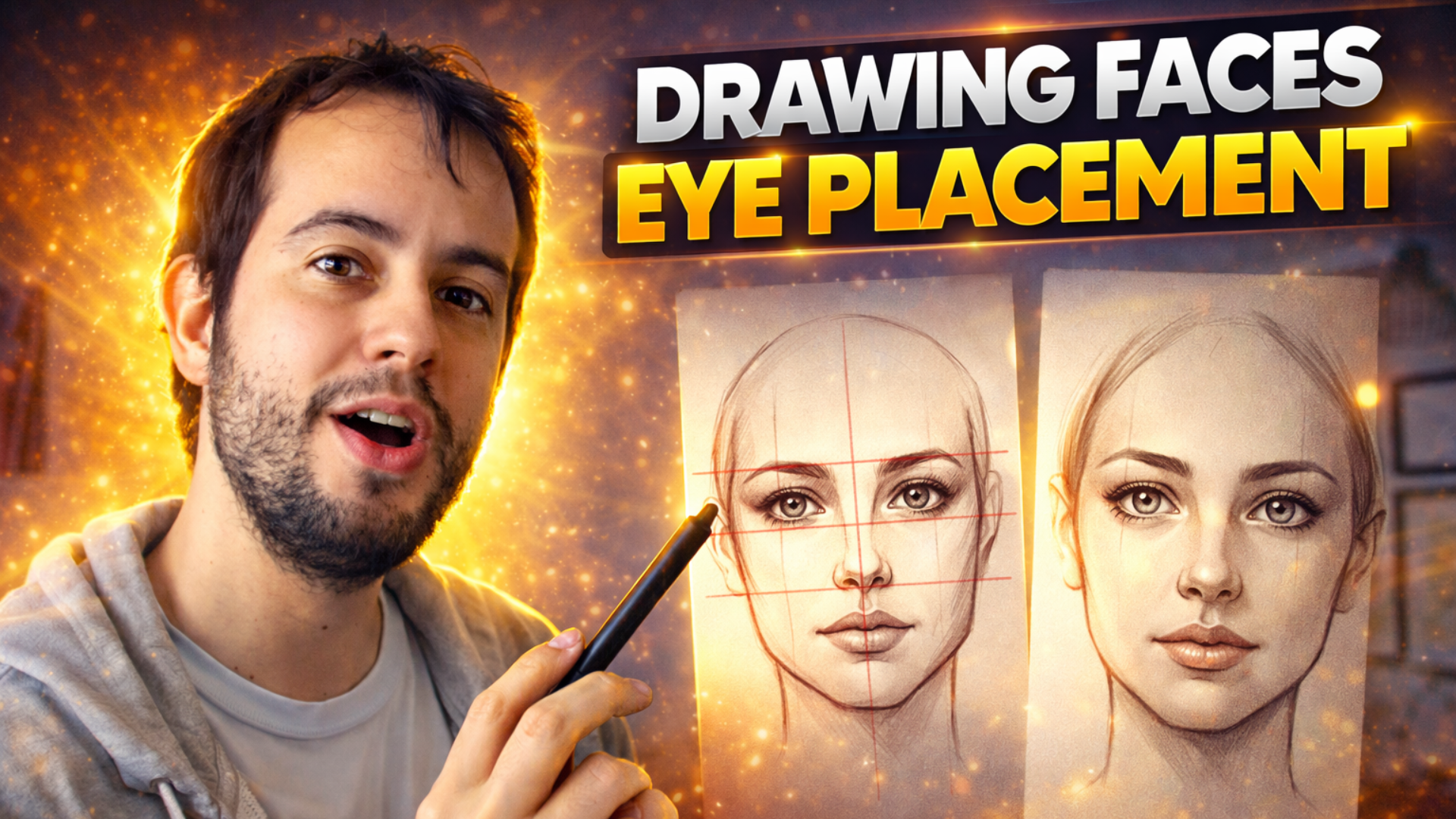 How to place eyes correctly when drawing a face