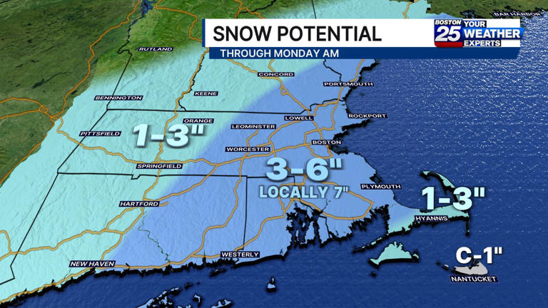 The latest on Sunday night snowfall