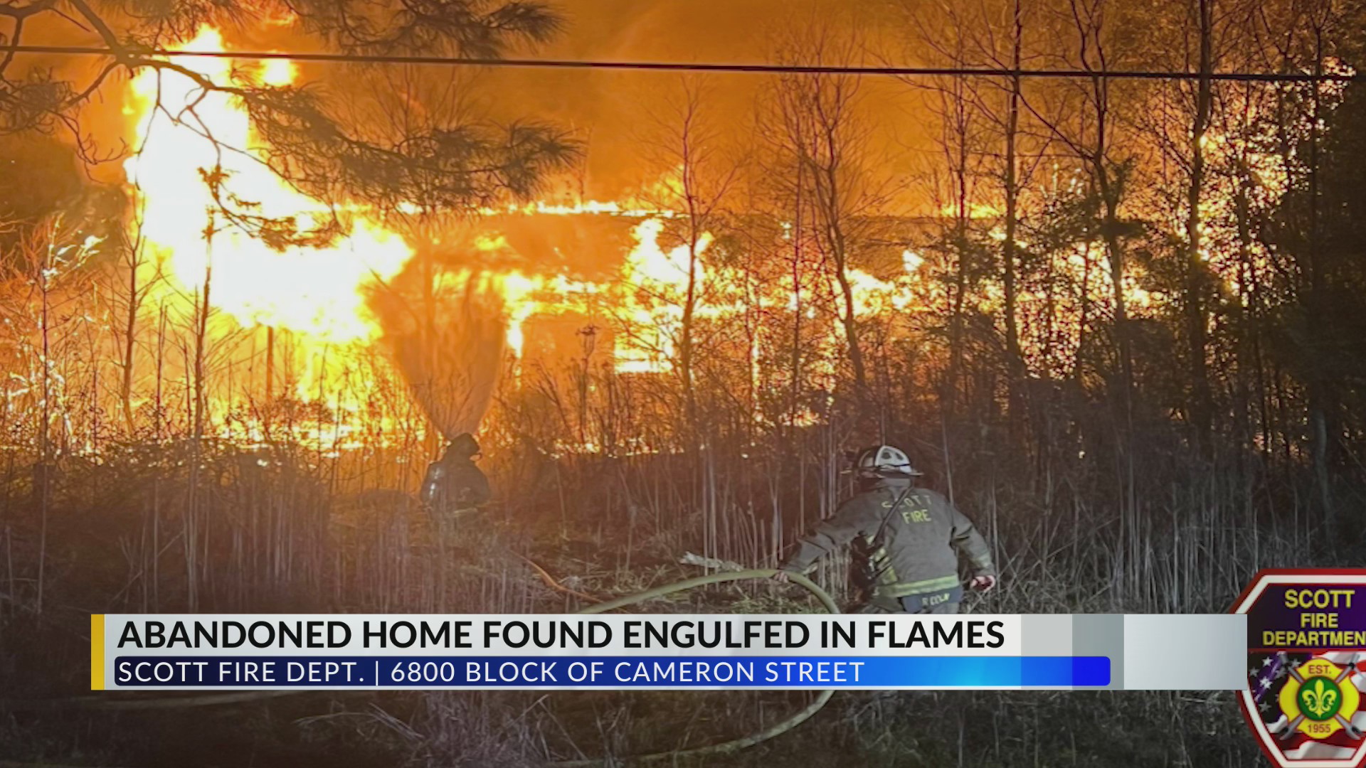 Abandoned Scott home destroyed by fire