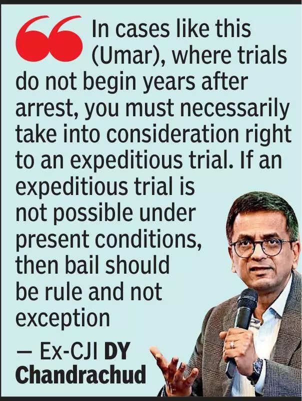 'Grant bail in case of delayed trial': Ex-CJI DY Chandrachud cites Umar ...