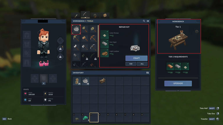 How to craft repair kits in Hytale