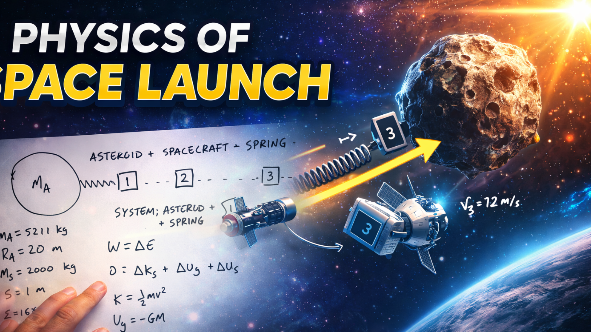 Spring-powered spacecraft launch from a low-mass asteroid