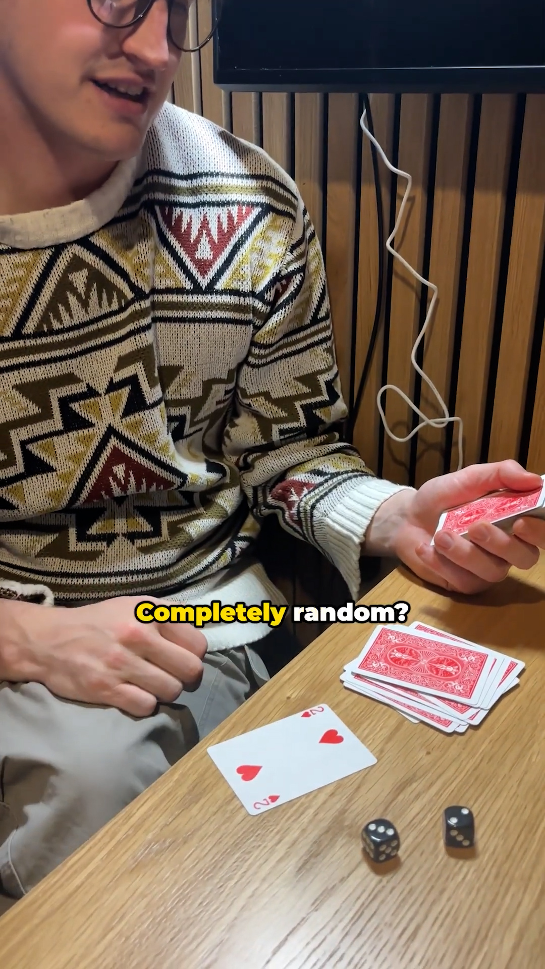 He let the dice choose the card