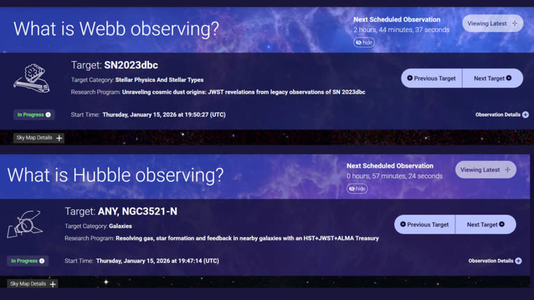 Here's how you can access JWST and Hubble Telescope observations live ...