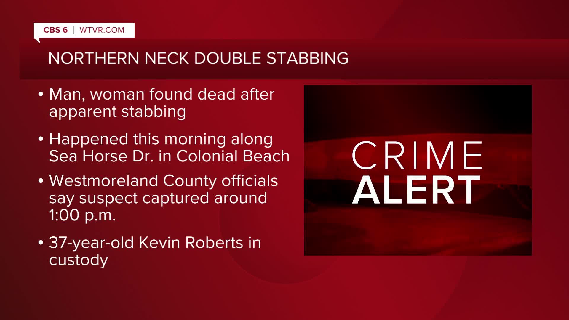 Northern Neck murder suspect arrested near crime scene hours after ...