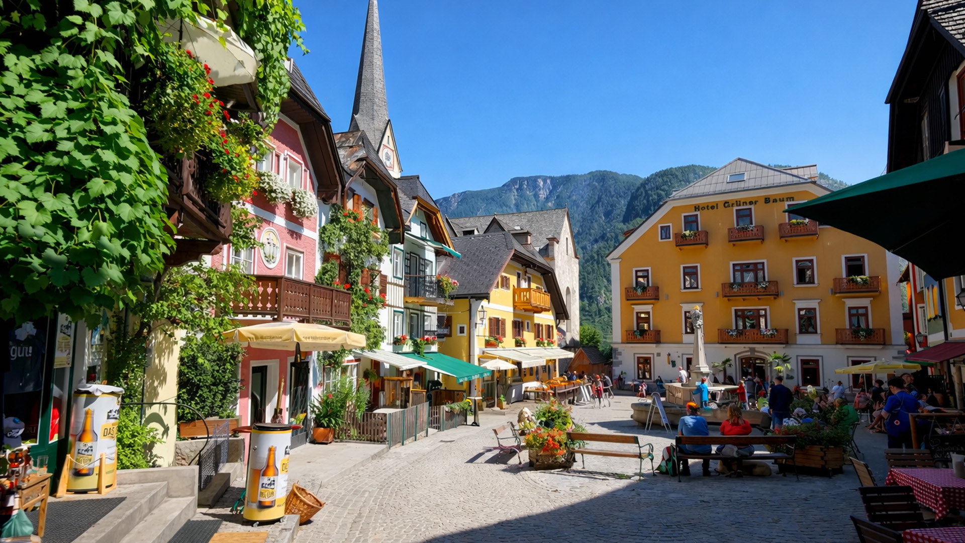 Hallstatt Austria picturesque lakeside village in Salzkammergut (4K)