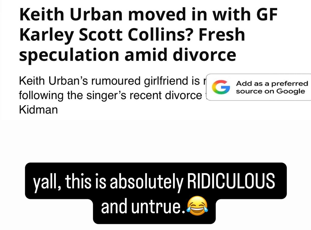 Is Keith Urban living with Karley Scott Collins? The truth