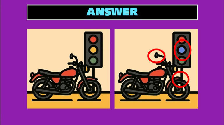 Test your attention: Spot the 3 differences between the bike images!