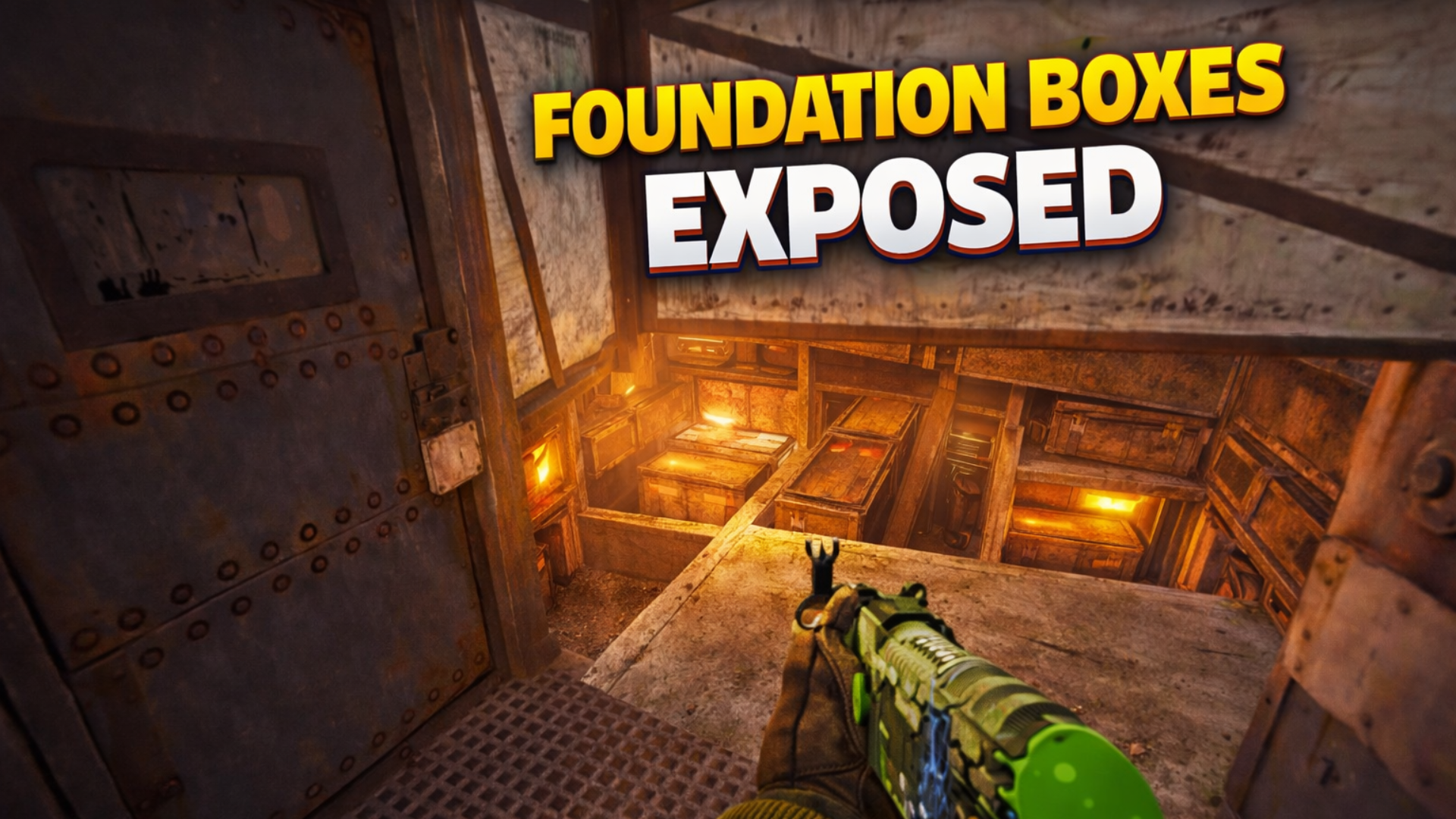 Boxes hidden under the foundations during a solo raid