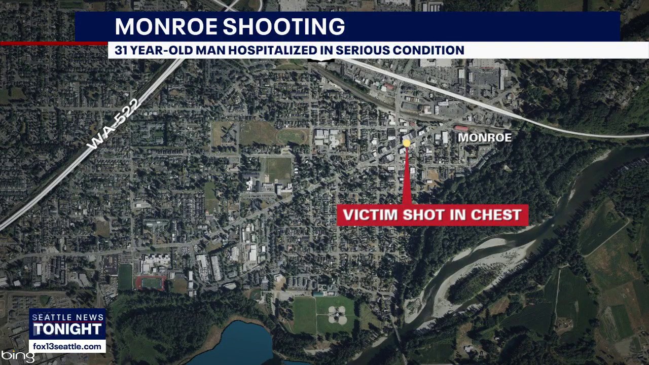 One person hospitalized in late-night shooting in Monroe, WA