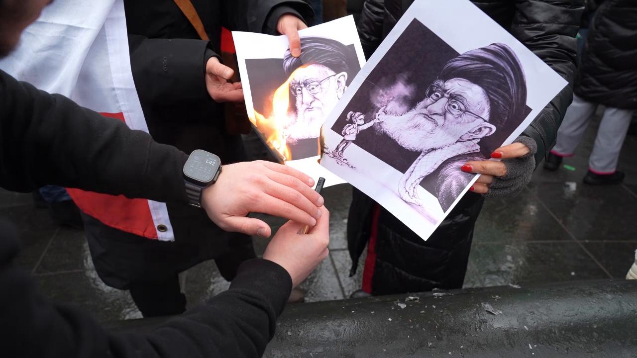 Rally against oppressive Iranian regime of Supreme Leader Ali Hosseini ...