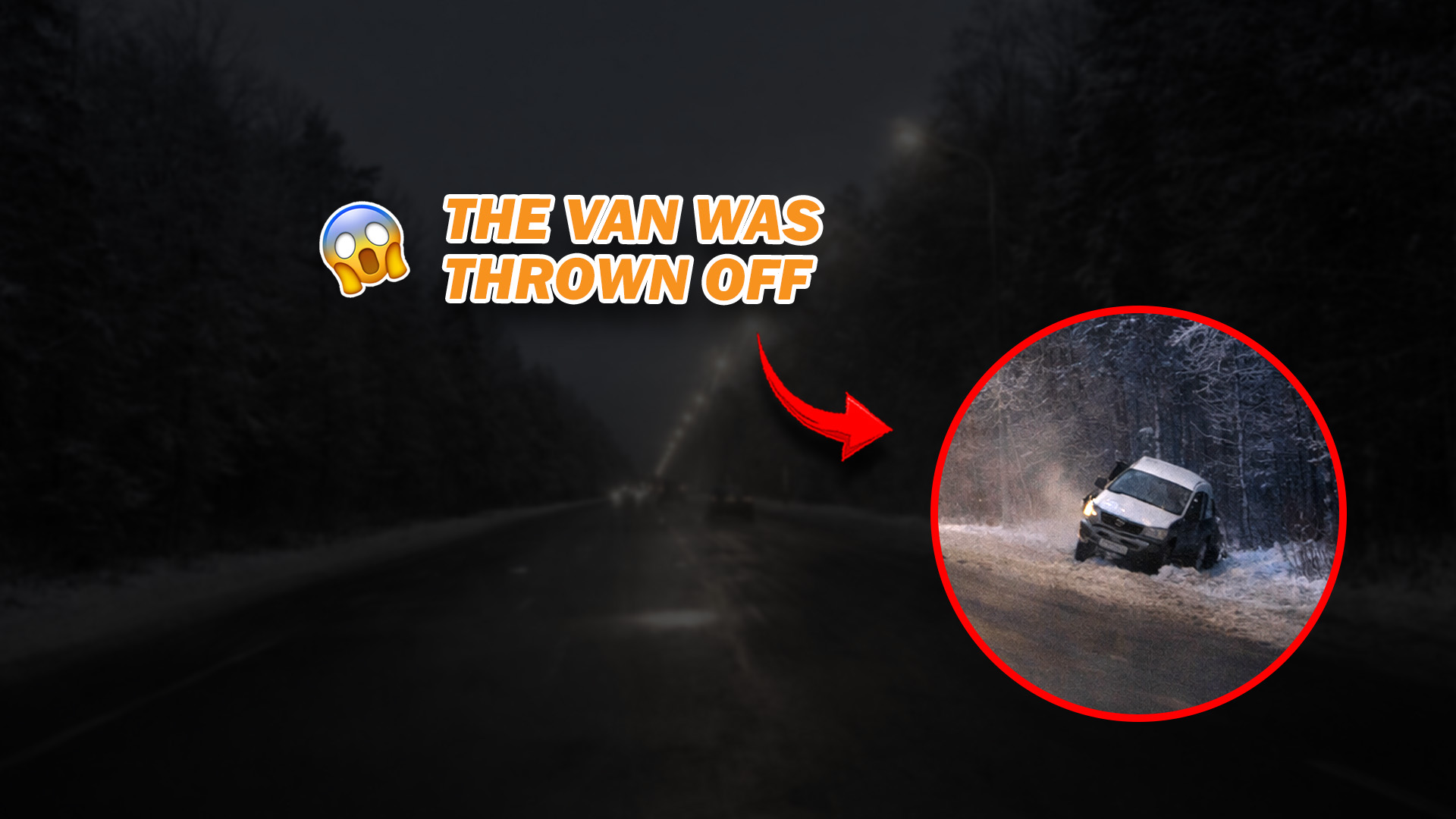 The van was thrown off the road
