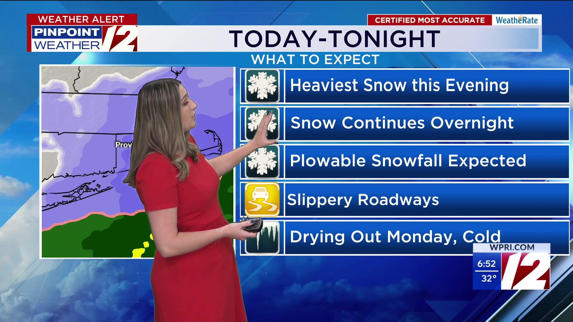 WPRI 12 weather forecast 1/18/26