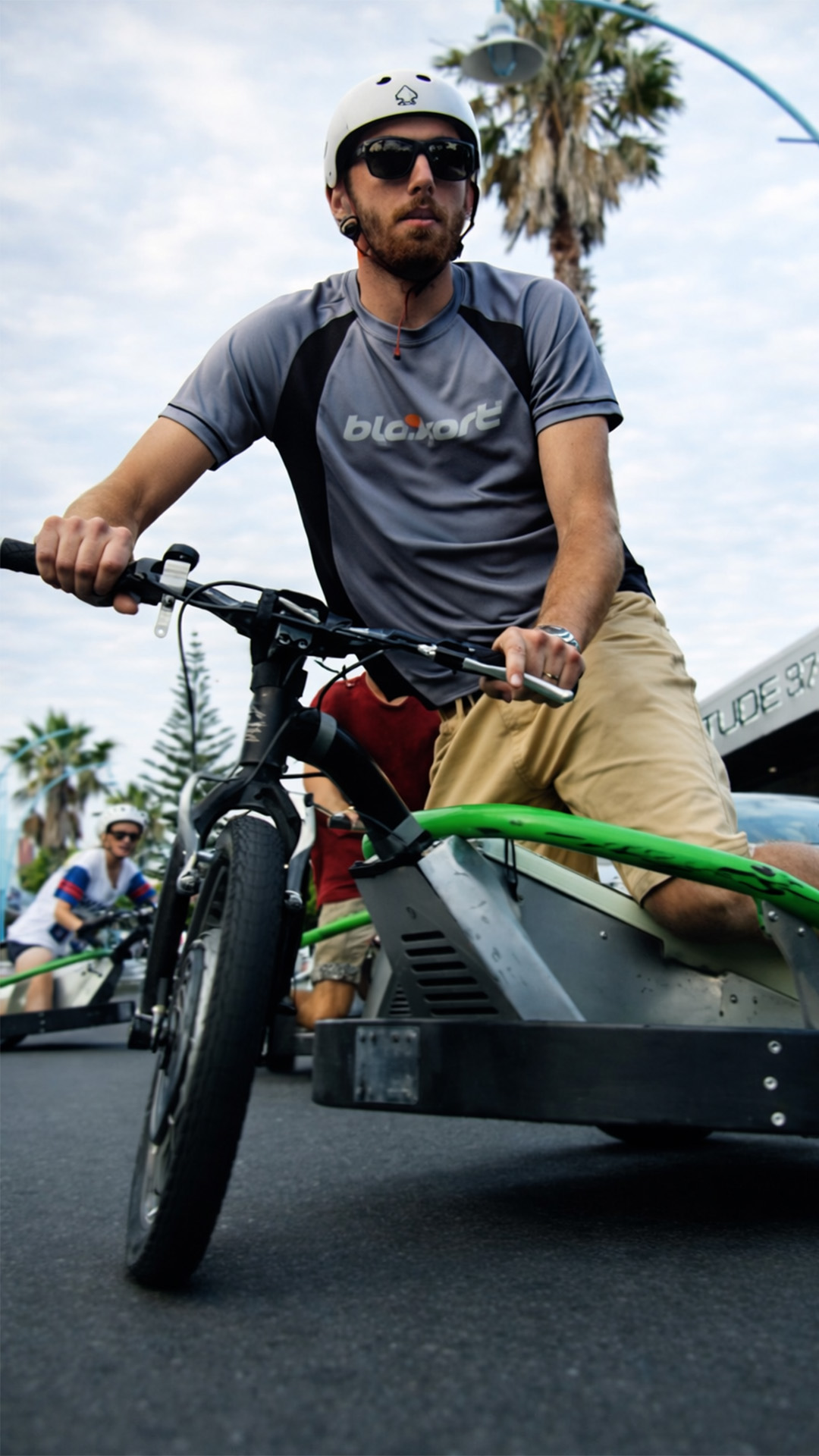 Drifting down the street on a trike