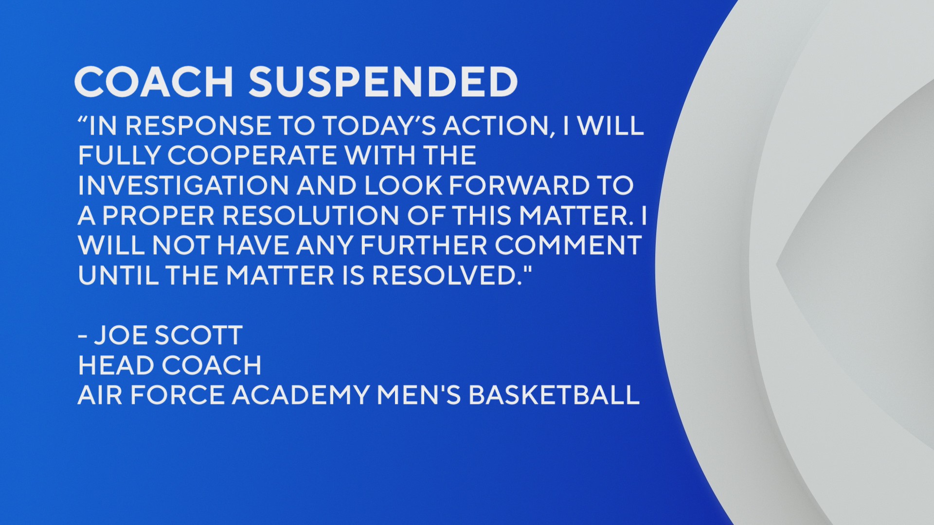 US Air Force Academy suspends basketball coach Joe Scott