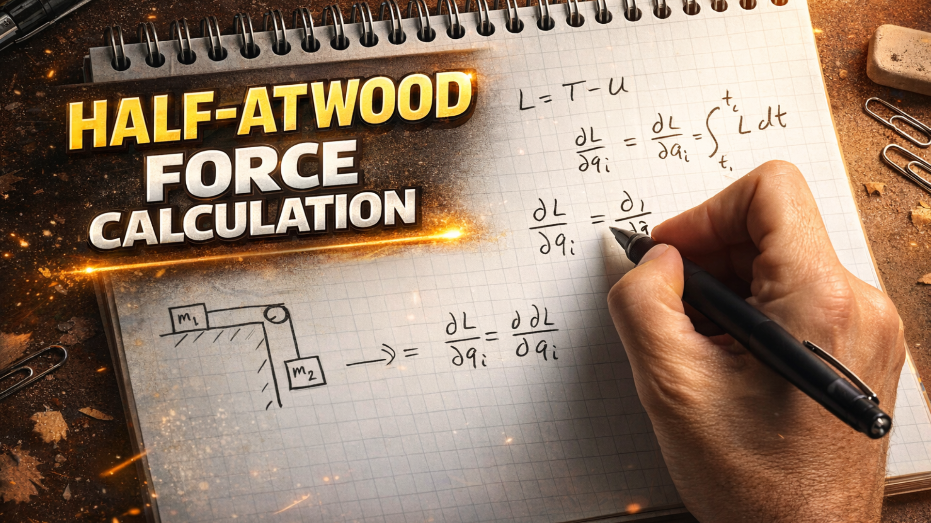 How to determine the force of constraint in a half-Atwood machine