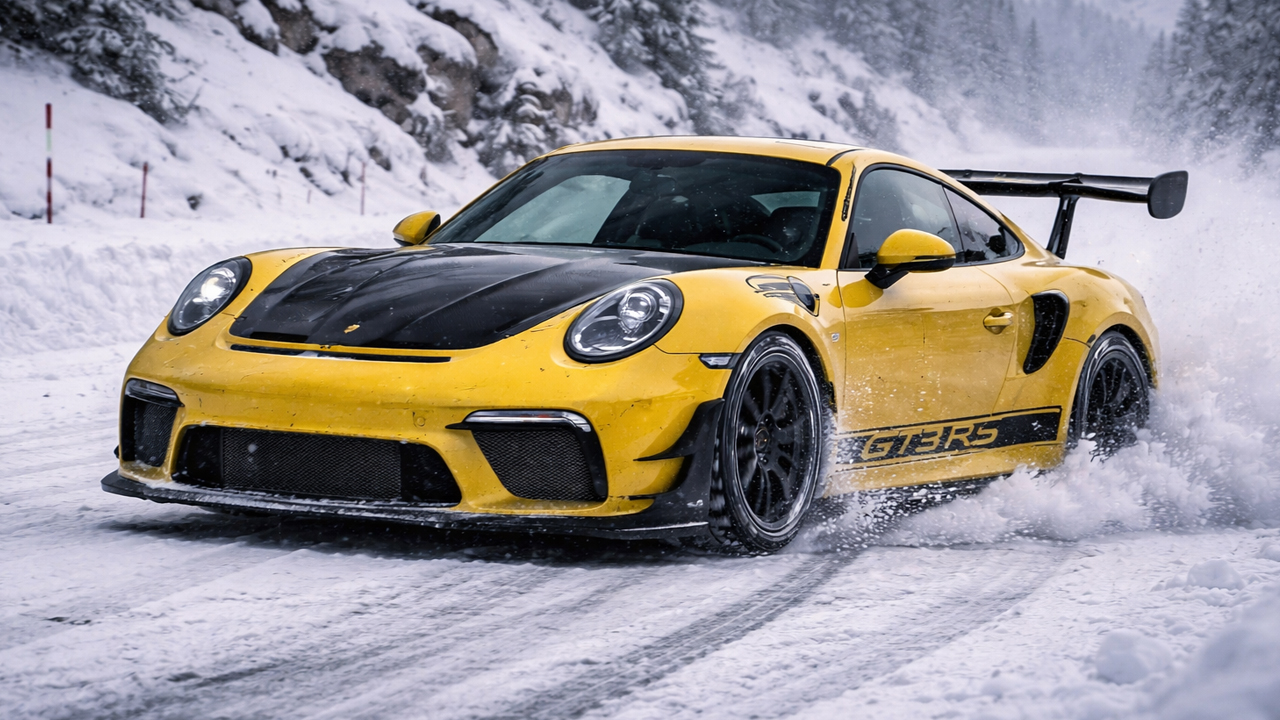 Can a Porsche GT3RS drive in the snow?