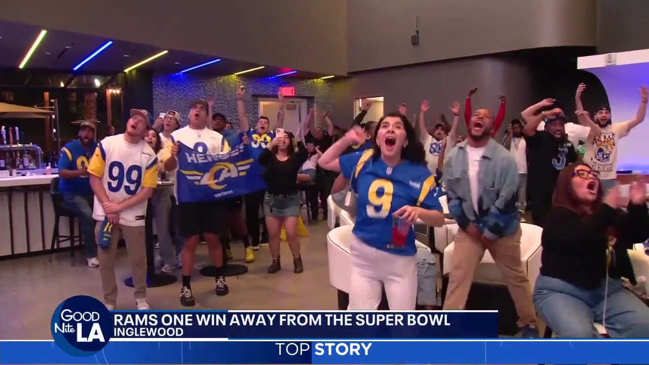 LA celebrates Rams win over Chicago Bears