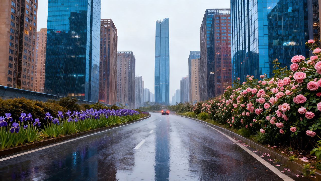 How beautiful is a Chinese city when it rains?