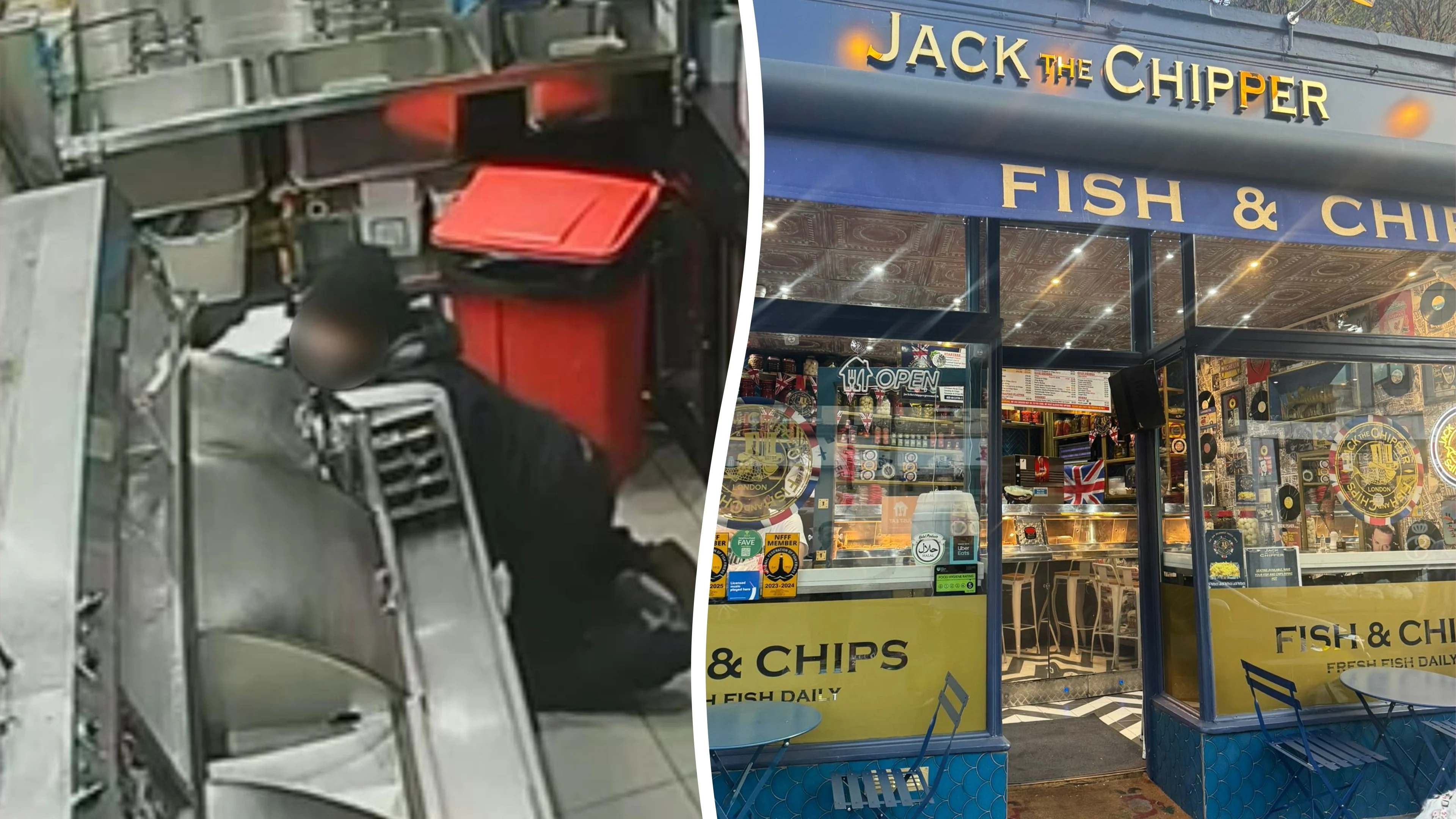 Dieb tritt Tür eines Fish-and-Chip-Ladens ein, um 0,12 Euro zu stehlen