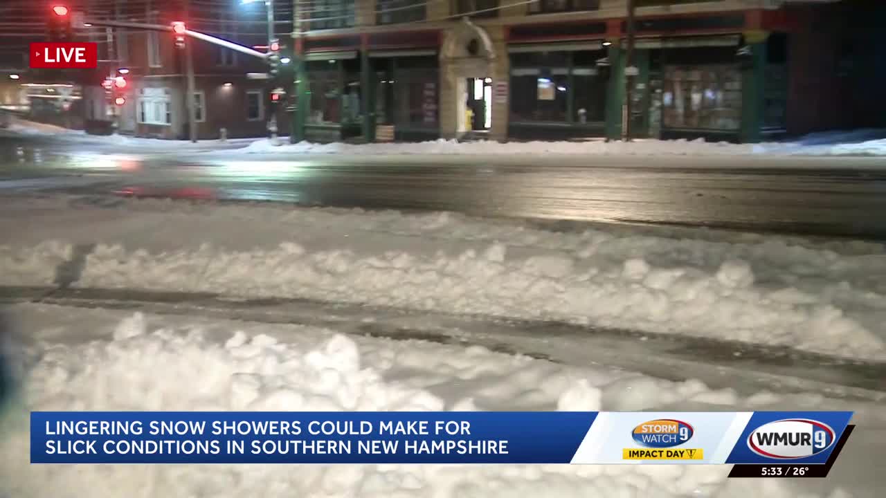 Lingering snow showers could make for slick conditions in southern New ...