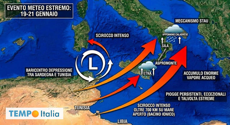 Ciclone mediterraneo al culmine: cosa sta succedendo tra Calabria e Sicilia