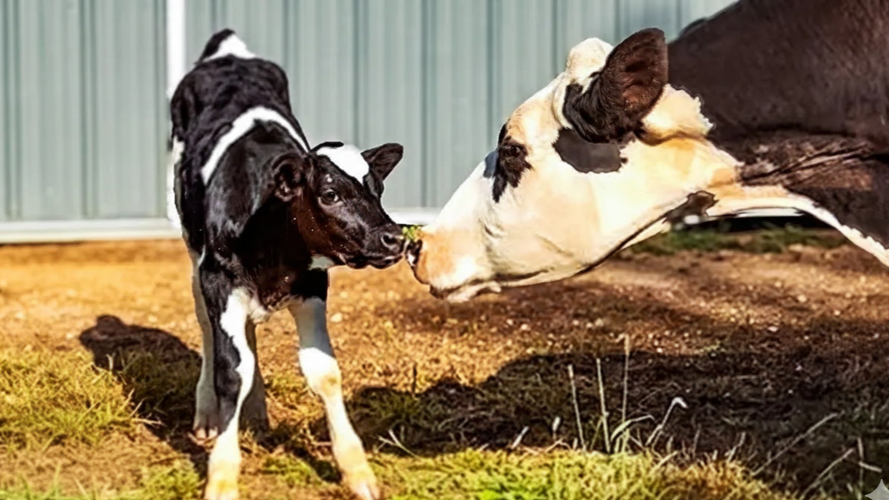 Calf gave up on life - until this mama cow made him her baby