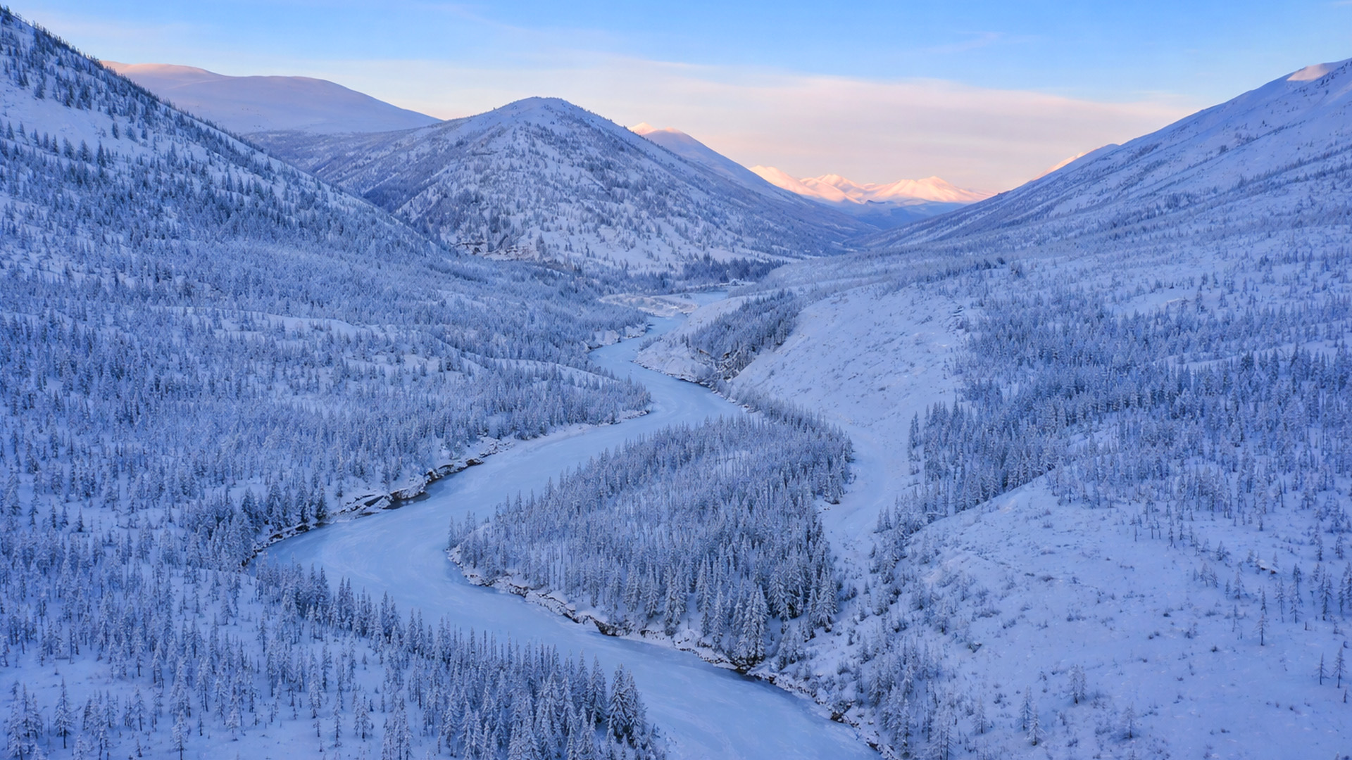 An aerial view of Earth’s coldest inhabited place