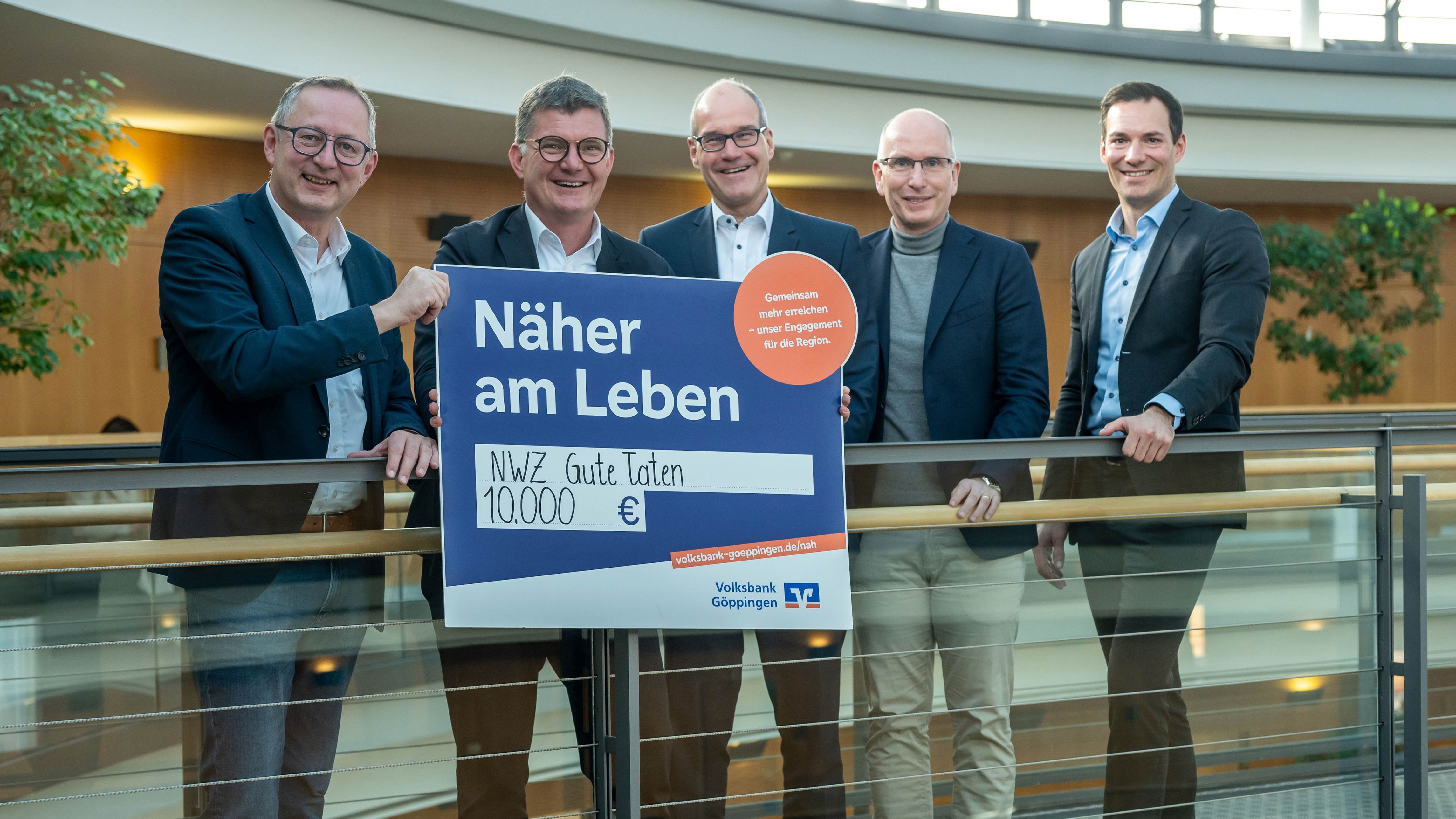 NWZ-Aktion „Gute Taten“: Volksbank Göppingen spendet 10.000 Euro